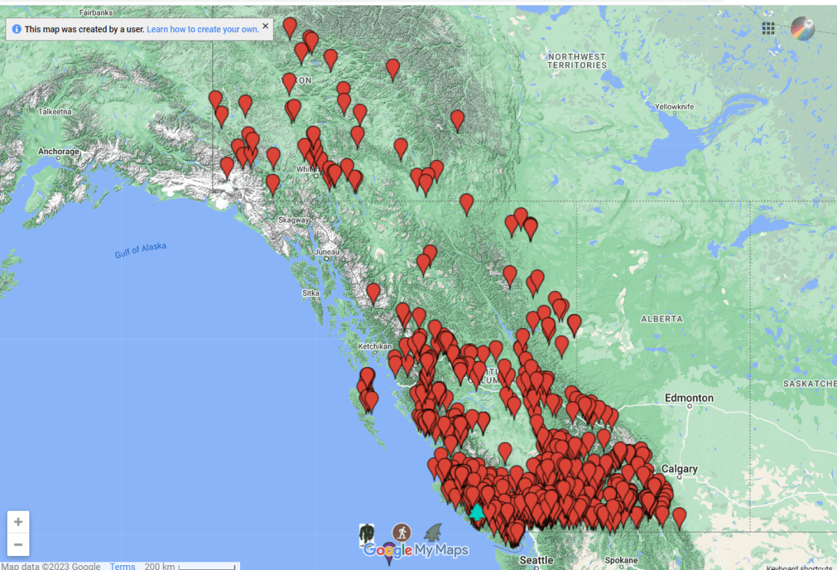 Map of sightings for BC, Yukon and NWT – Sasquatch Close Encounter ...