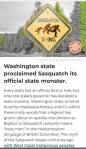 Washington state proclaimed Sasquatch its official state monster ...